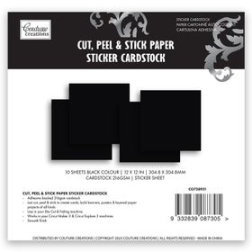Cut, Peel and Stick Paper Sticker Cardstock - Black (10 Sheets) | Shop ...