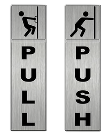 Stationery Self Adhesive Push&Pull Sliding Door Handle Signs 2pc -18cm ...