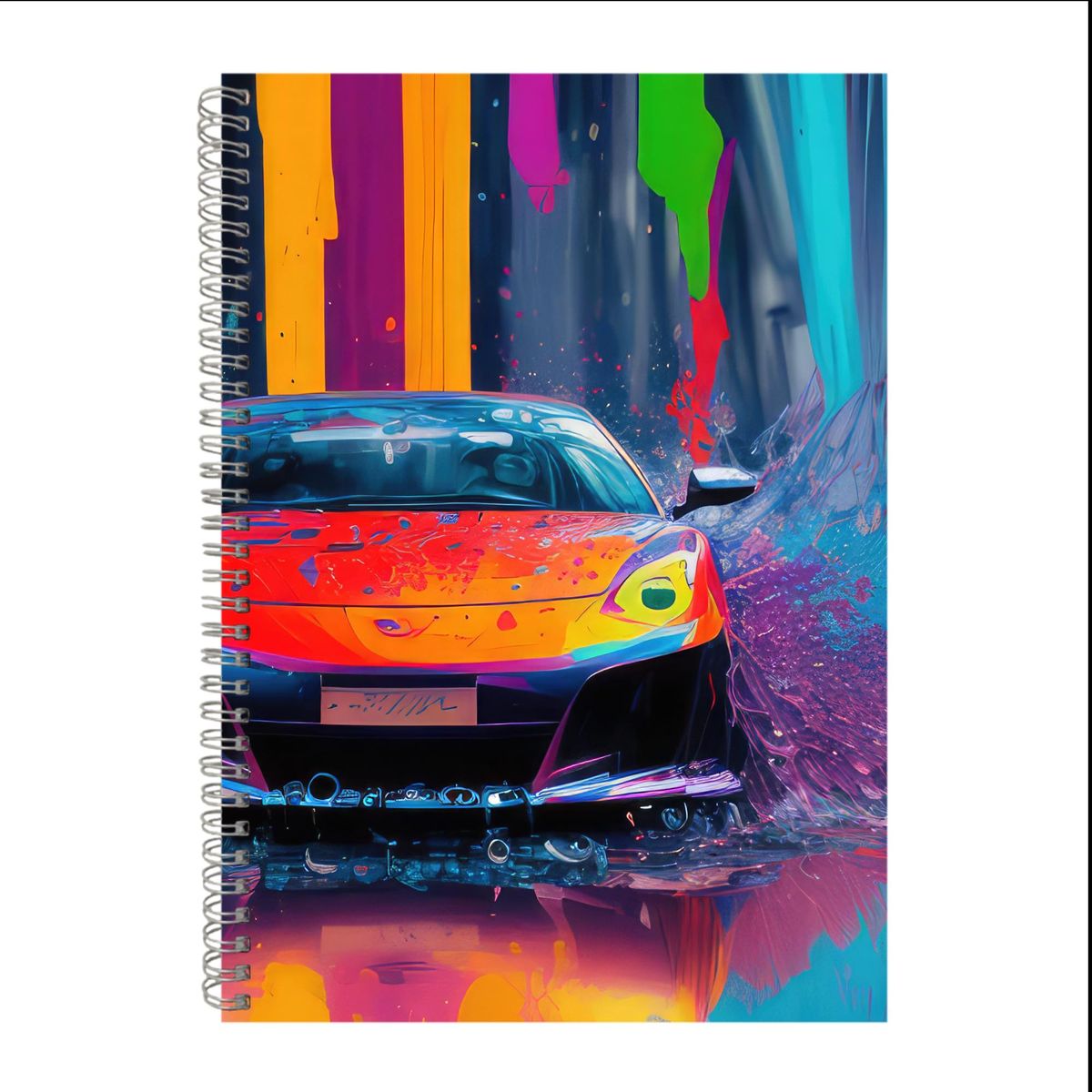 Orange Splash A4 Notebook Pad Racing Car Lovers Trendy Graphic ...