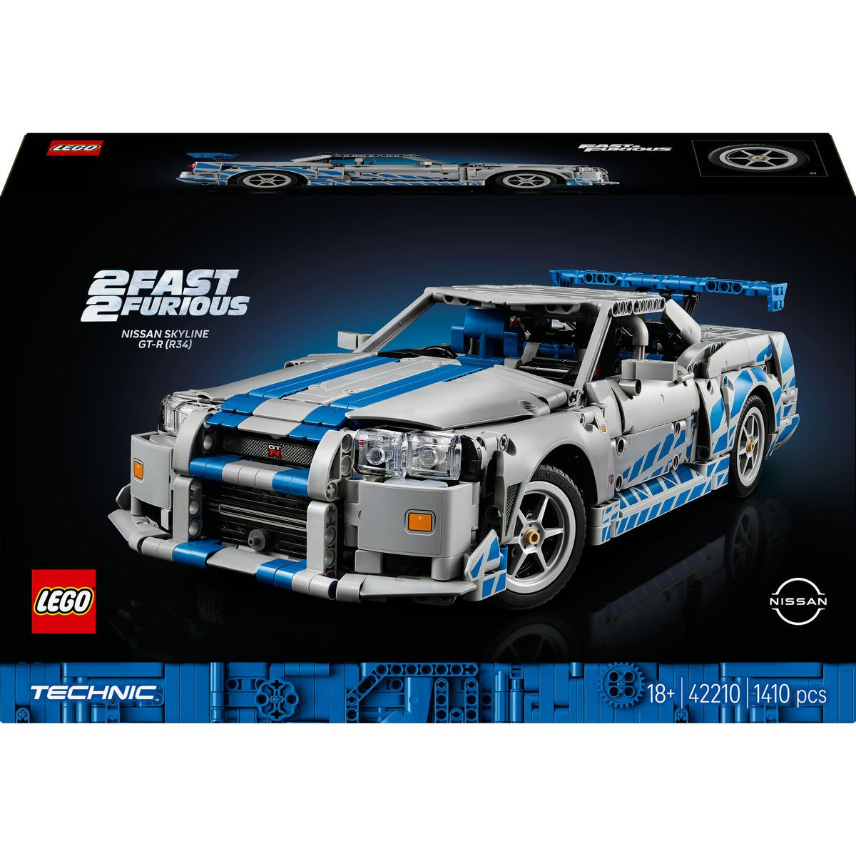 LEGO Technic 2 Fast 2 Furious Nissan Skyline GT-R (R34) Car Model Kit ...