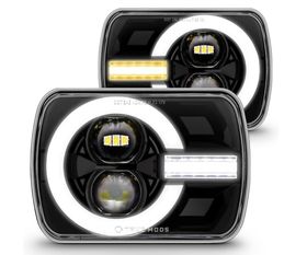 True Mods Universal 5x7 7x6 Inch H6054 Black LED Headlights H4 Set ...