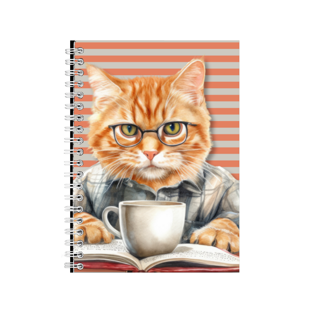 Ginger Purr A5 Notebook Pad with Lines Cat Lovers Trendy Graphic ...