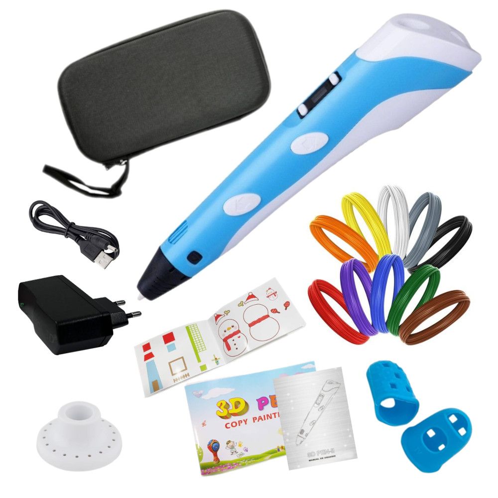 3D Pen Kit w/ Case 50m 10x5m Refill PLA 1.75mm Filament Colours Set | Shop Today. Get it ...