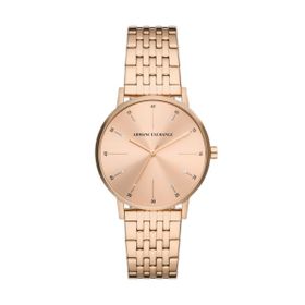 Armani Exchange Three-Hand Rose Gold-Tone Stainless Steel Watch ...