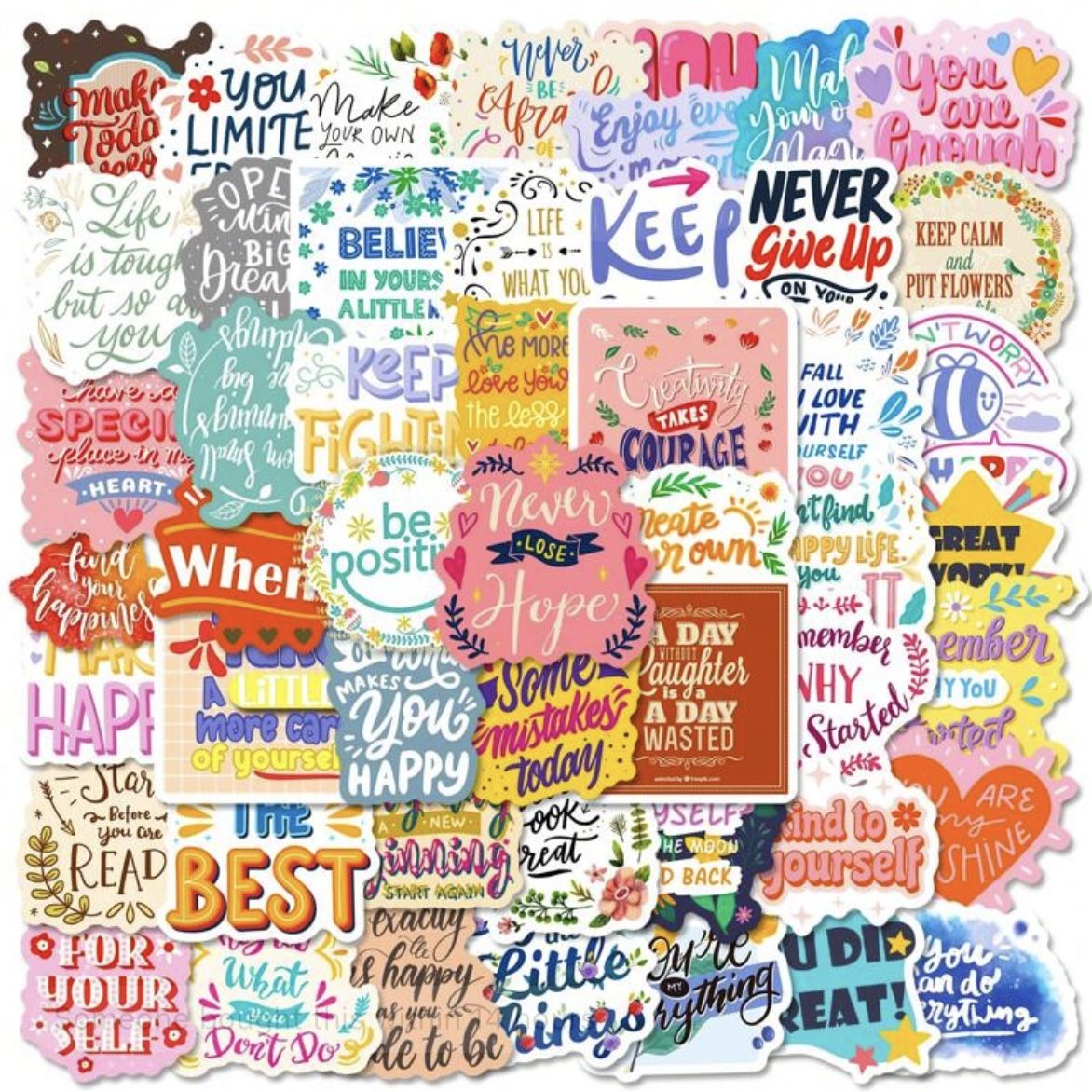 50 Piece Inspirational Quotes Sticker Pack | Shop Today. Get it ...