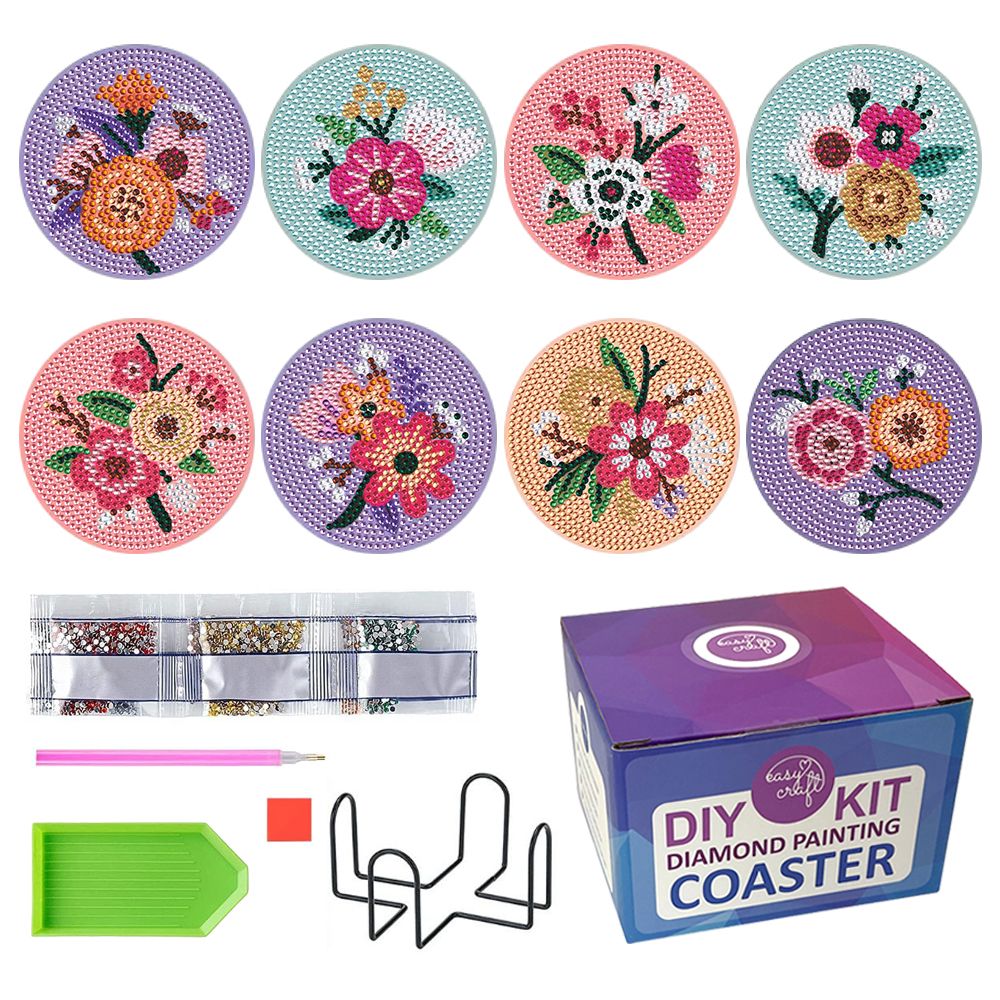 Easy Craft 8pcs Diamond Painting Coaster DIY Kit | Shop Today. Get it ...