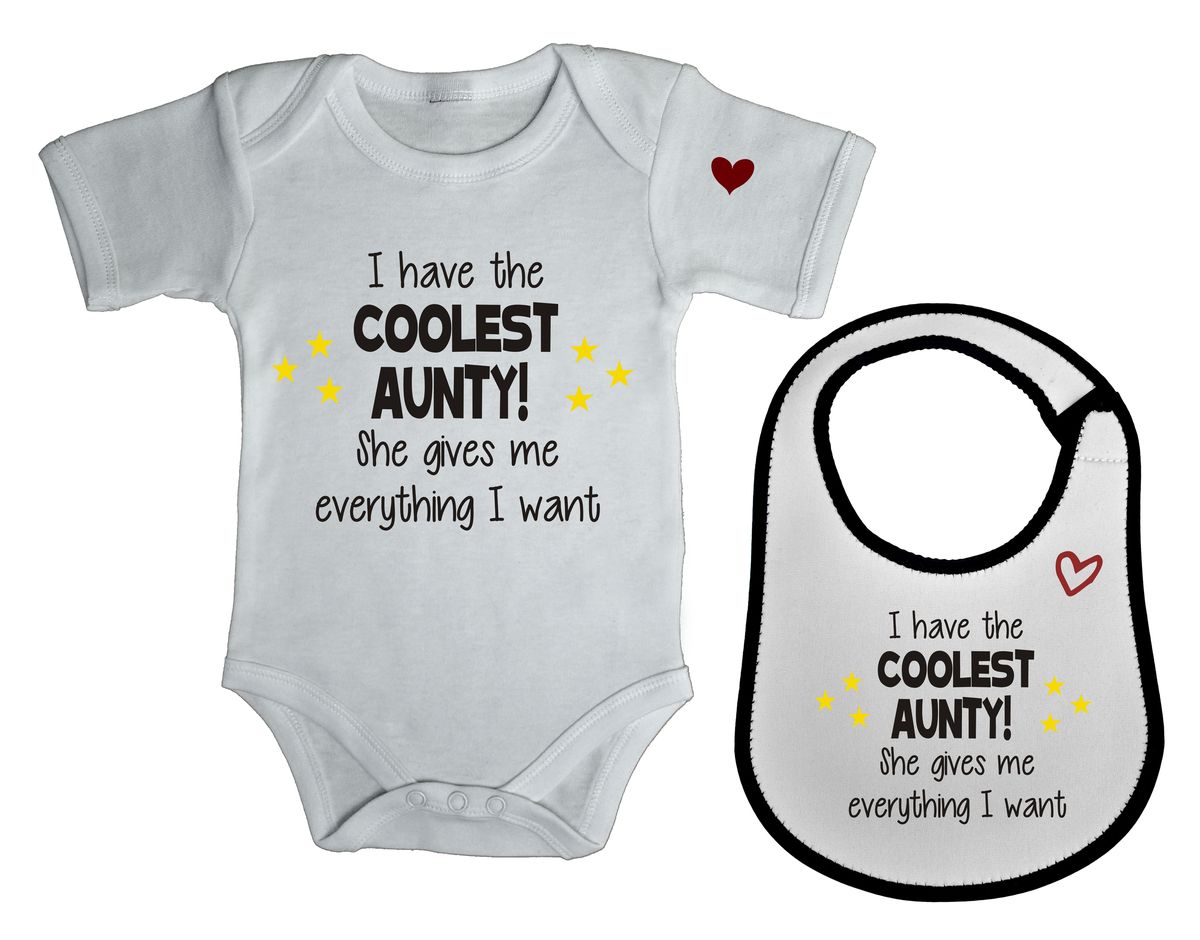 I have the coolest Aunty baby grow & bib combo | Shop Today. Get it ...