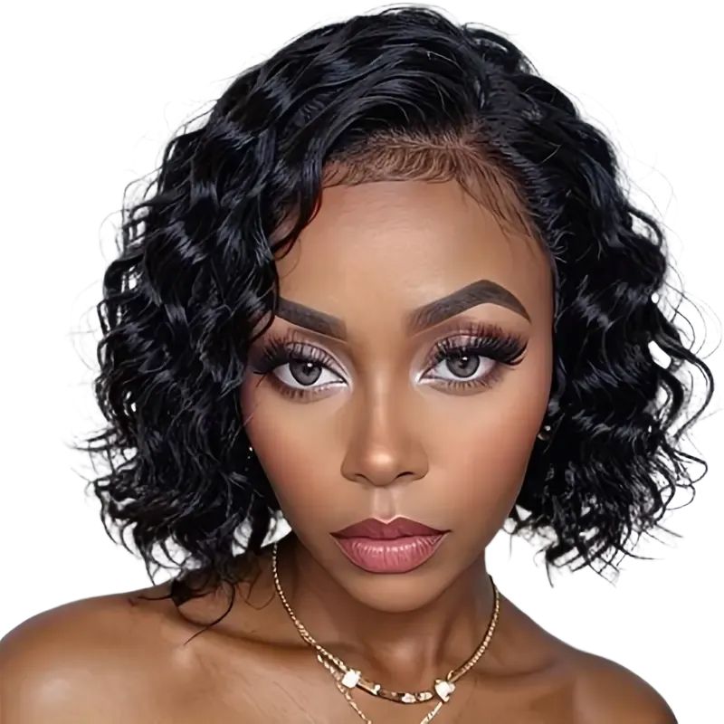 VSP 10Inch Brazilian Hair Full Frontal Curly Short Bob Wigs Clueless ...