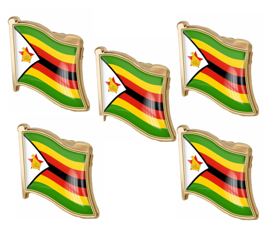 5PK Zimbabwe National Flag Lapel Pin Souvenir Brooch Novelty Gift ...