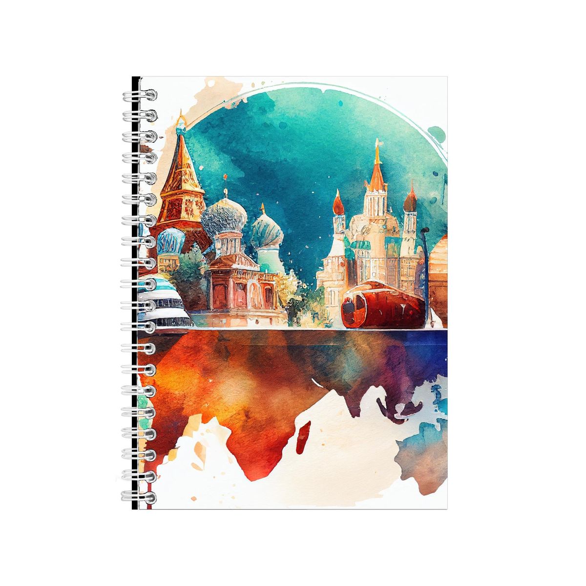 Colour A5 Notebook Spiral and Lined Vintage Travel Graphic Notepad Gift ...