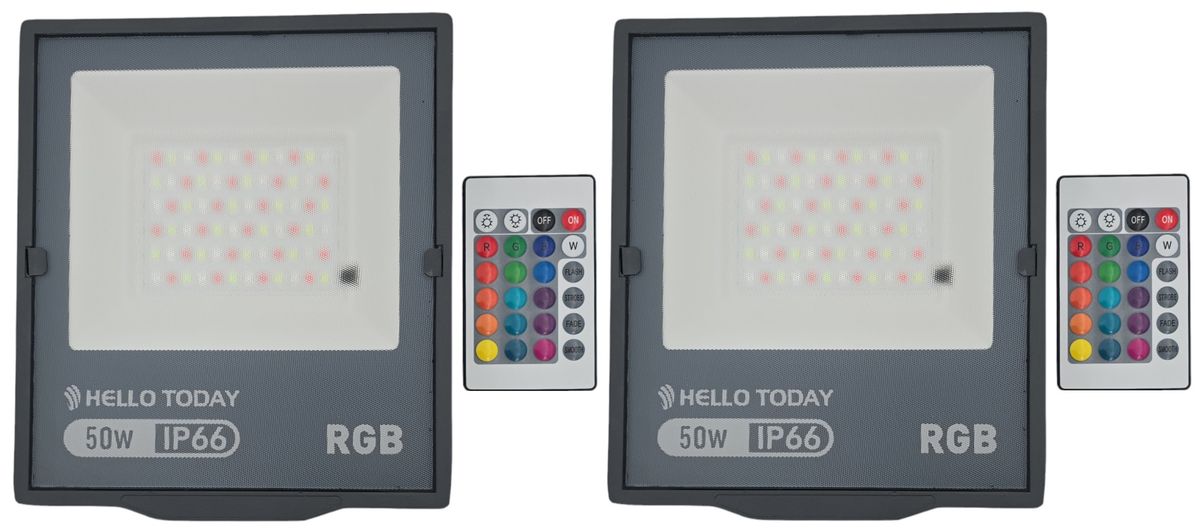 Hello Today RGB LED Flood Light With Remote 50W - 2 Pack | Shop Today ...