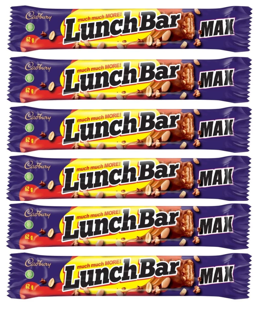Cadbury Lunch Bar Max 62g - 6 Packs | Shop Today. Get it Tomorrow ...