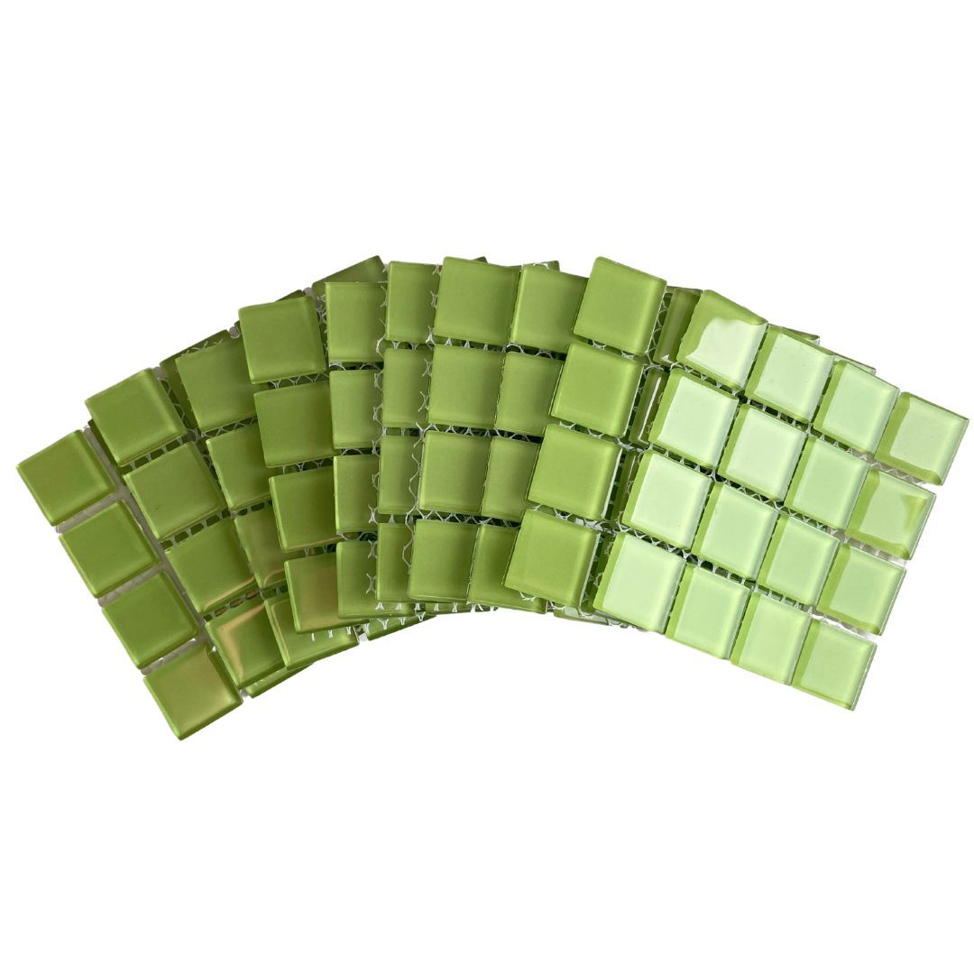 Mosaic Tiles Lime Green Glass 23x23mm (small tiles for crafting) | Shop ...