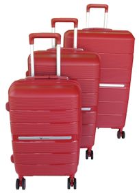Mooistar Unbreakable Travel Luggage 3 Piece Suitcases Spinner - Red ...