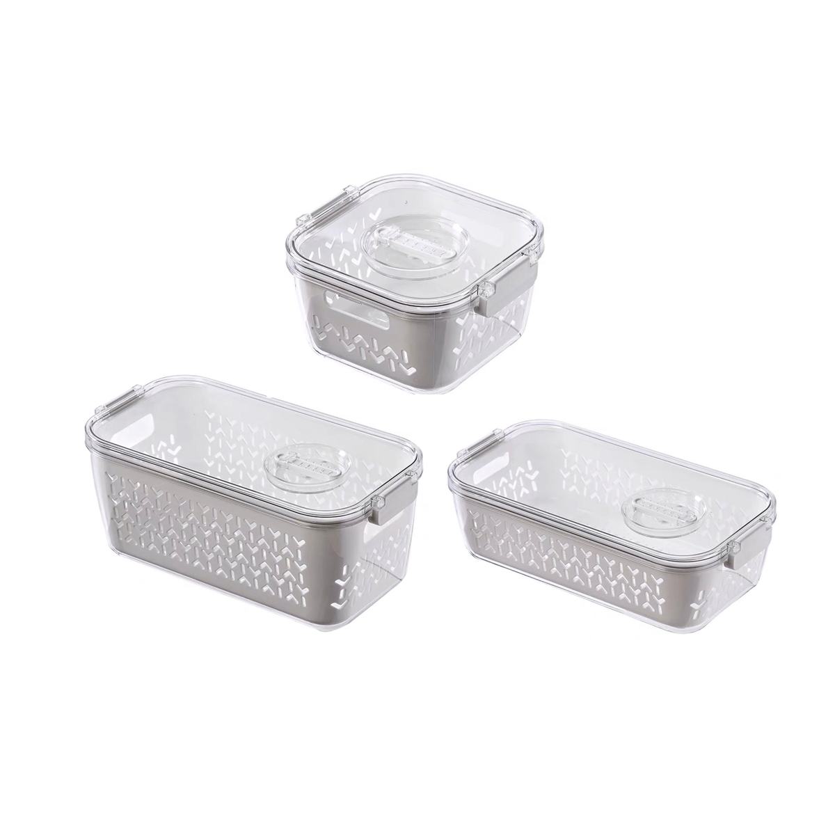 3 Pieces Of Acrylic Storage Box With Drainer - White | Shop Today. Get ...