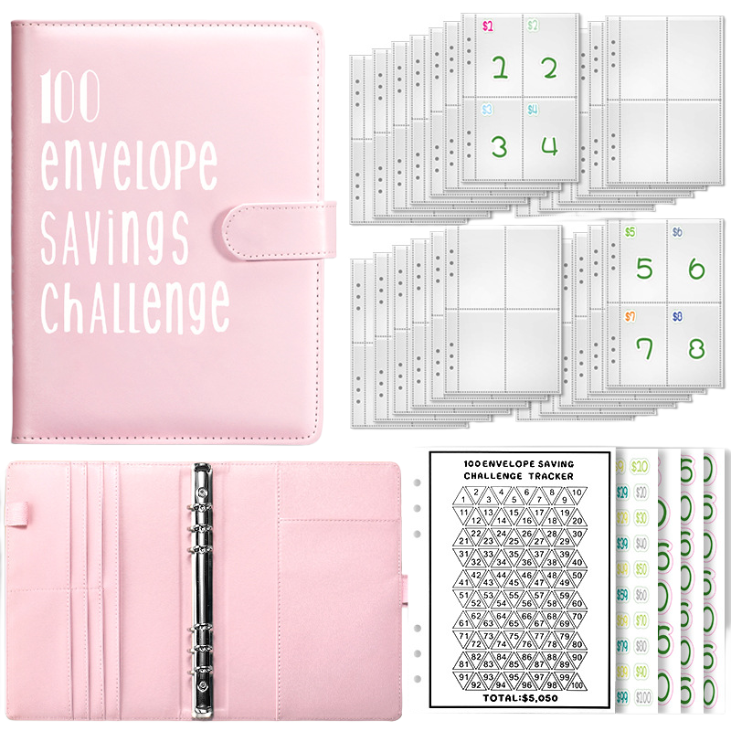 100 Envelopes Money Saving Challenge,A5 magnetic clasp Budget Book ...