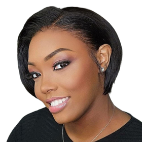 VSP Brazilian Hair Glueless Pixie Cut Wigs-Middle Part Short Straight ...