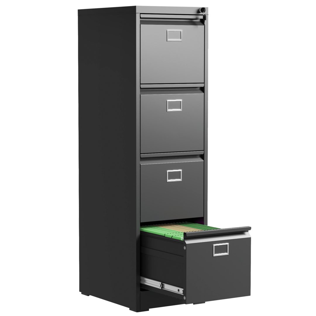 Steel Vertical 4 Drawer Swan Handle Cabinet Locker with Card Slots ...
