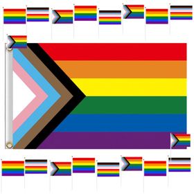 Home Parade Decor All Inclusive LQBTQ Pride Flag With 18 Mini Pride ...
