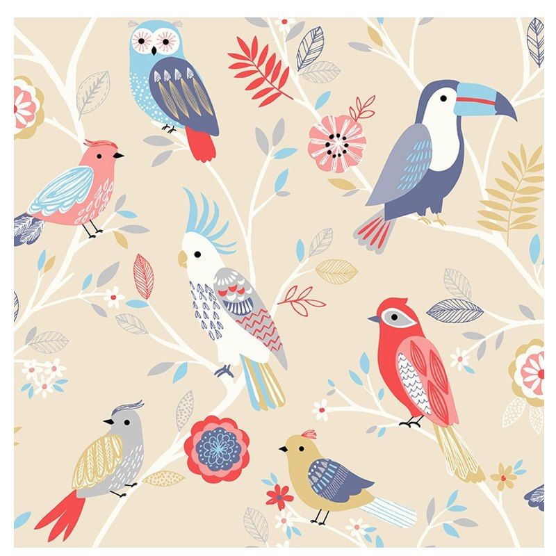 Kids Themed Wallpaper - Beige Birds | Buy Online in South Africa ...