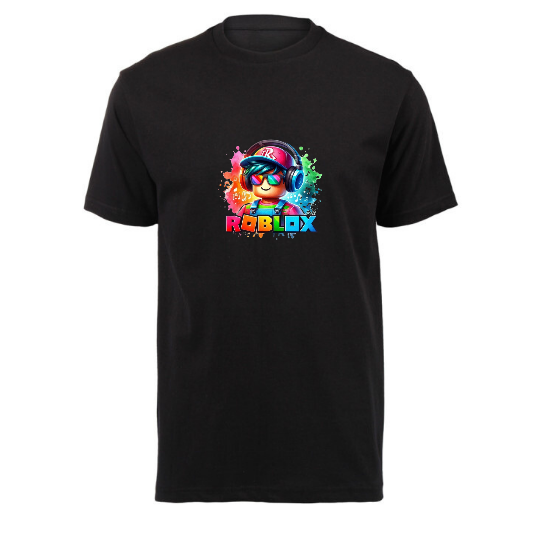 MEJ Kids Black Cotton Short Sleeve - Roblox Splash Head | Shop Today ...