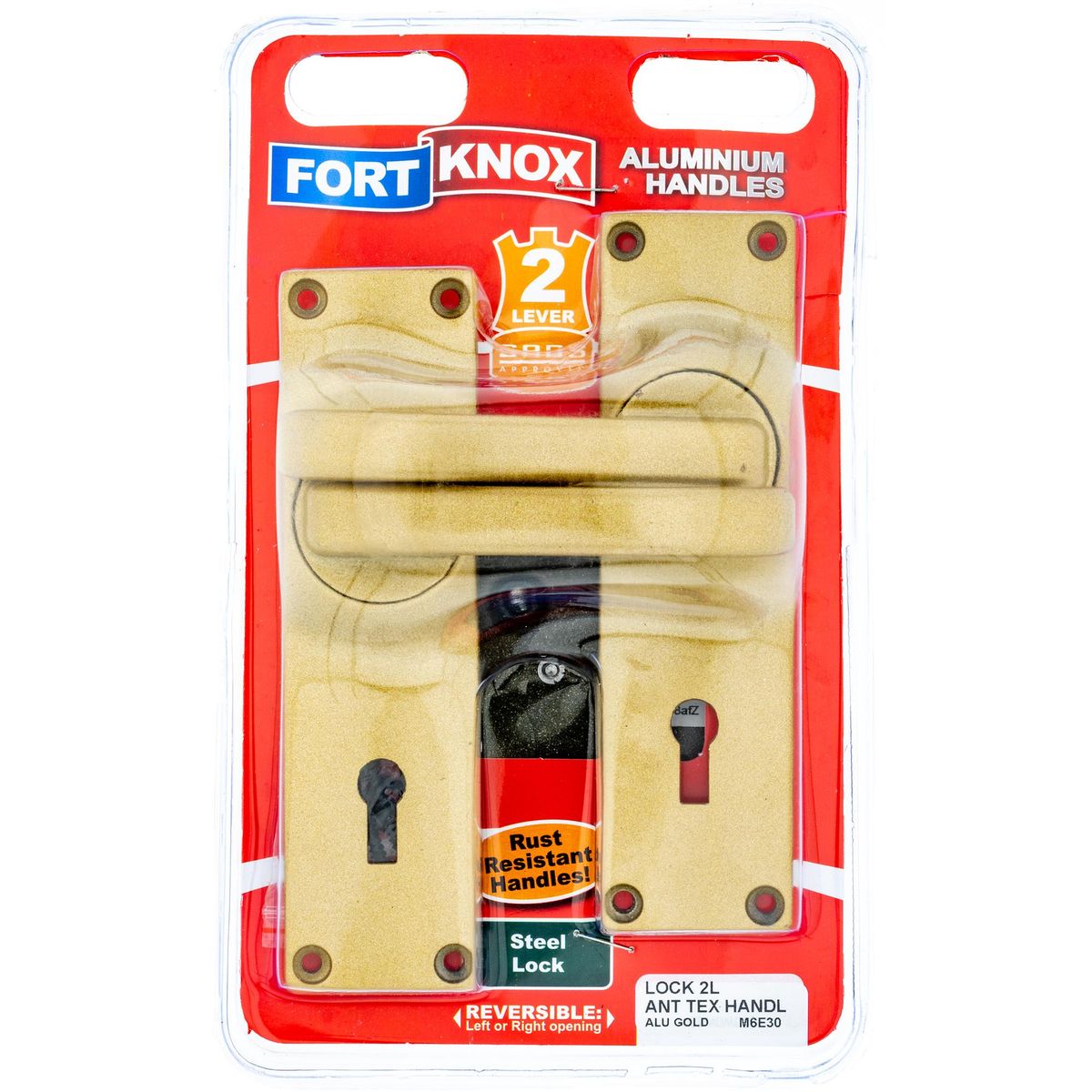 FORT KNOX 2-Lever Lockset Steel Lock Gold Handles Aluminium Q:1 M6E30 ...