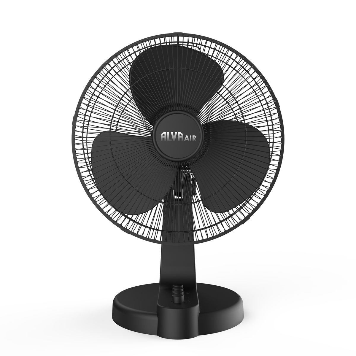 ALVA AIR 40cm Plastic Desk Fan | Black | 3 Speed, Oscillating, 45W ...