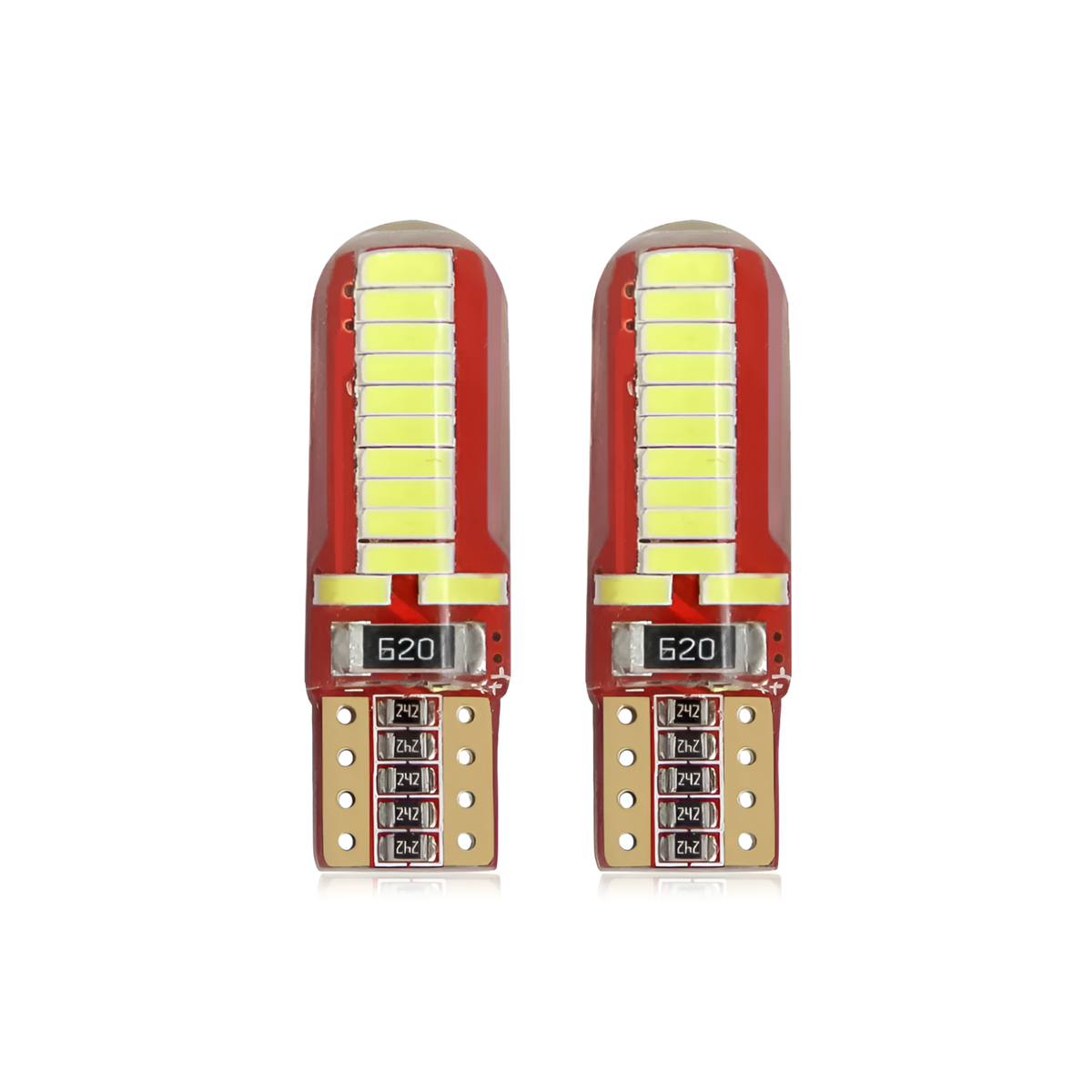 Pair of T10 24-SMD Canbus Silicone LED Bulbs for Car Interior Lights ...