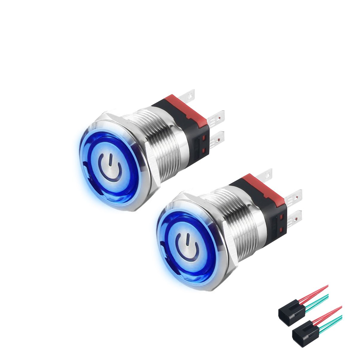 22mm Stainless Steel Self-Locking Push Button Switch with LED - 2 Piece | Shop Today. Get it ...