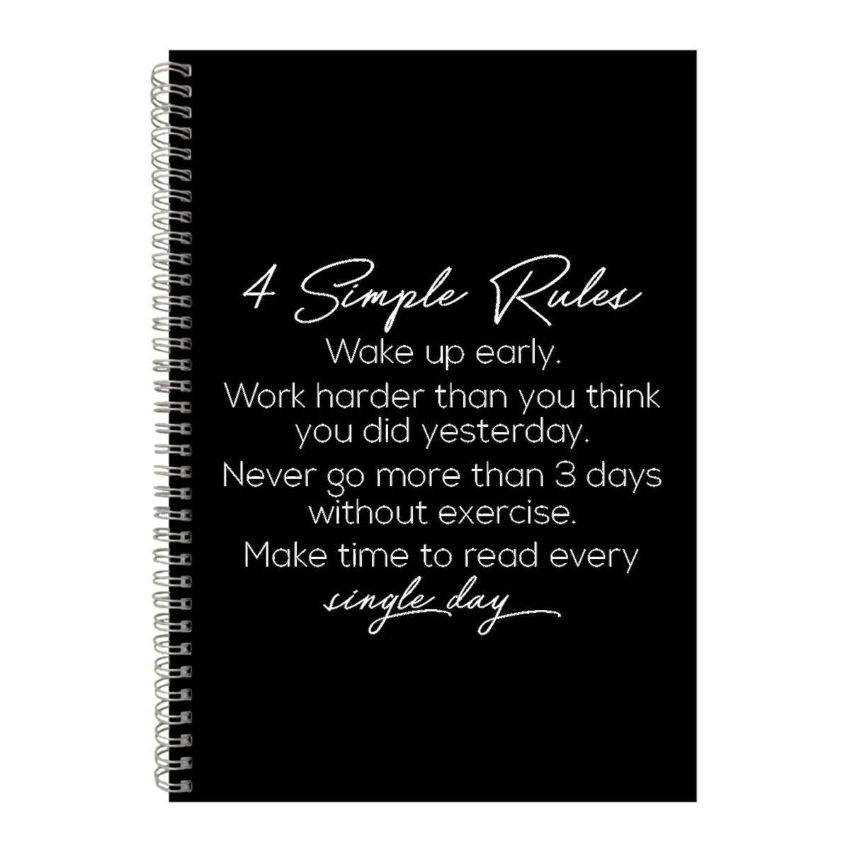 4 Rules A4 Notebook Spiral and Lined Motivational Saying Graphic ...