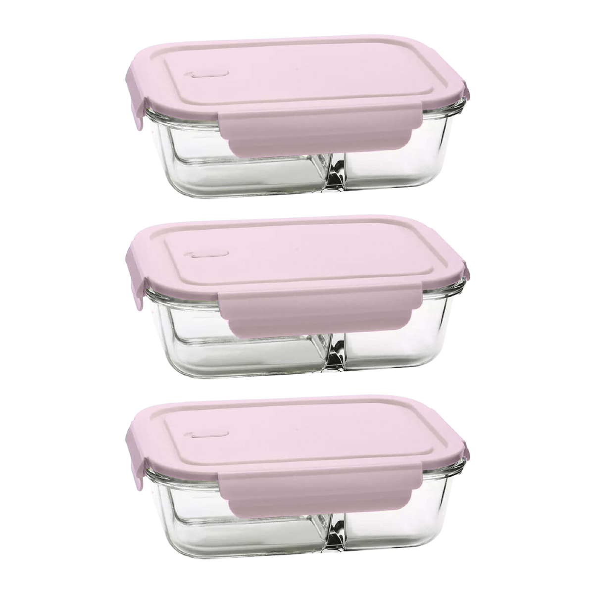 Split Compartment Leak-Proof Glass Food Containers - 650ml - 3 Pack | Shop Today. Get it ...