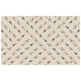 Seaside Santa on Latte Diagonal Print By Fifo Rectangle Tablecloth ...