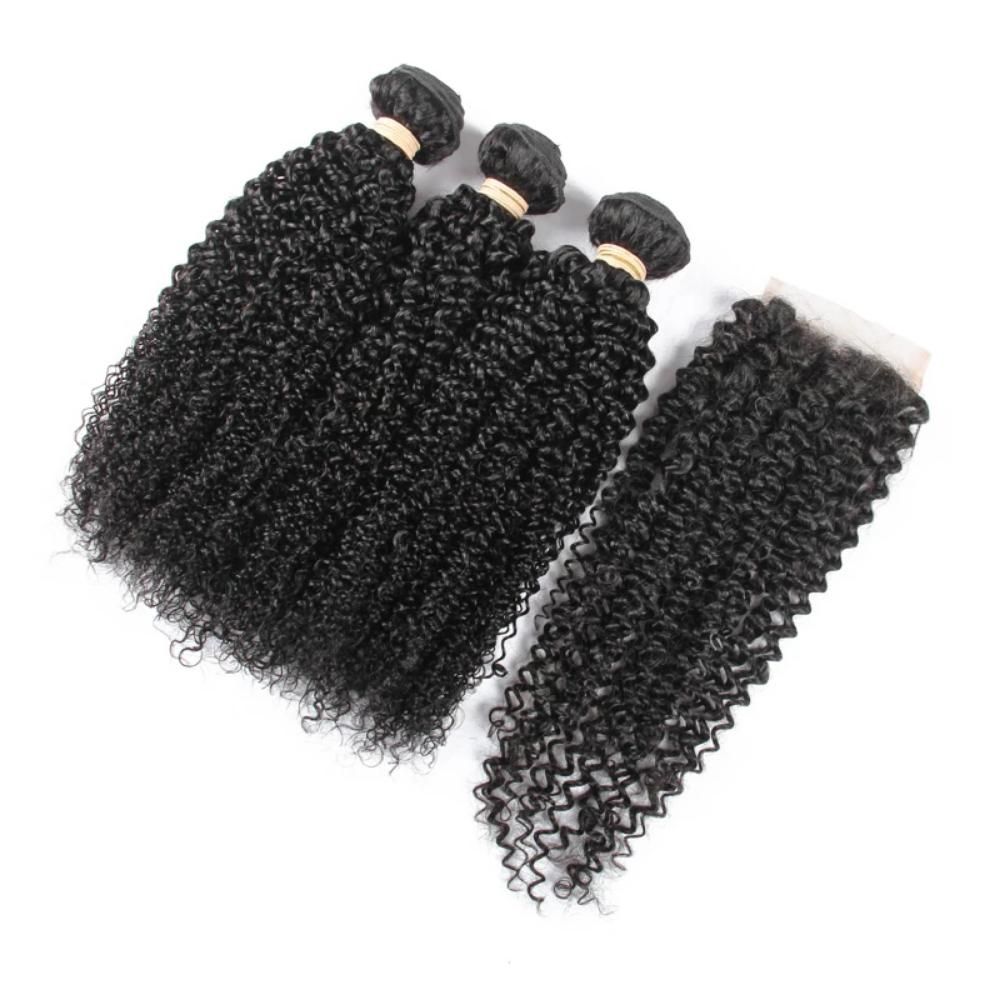 Kinky Curl 16 inches x3 Human Weaves and Closure | Shop Today. Get it ...