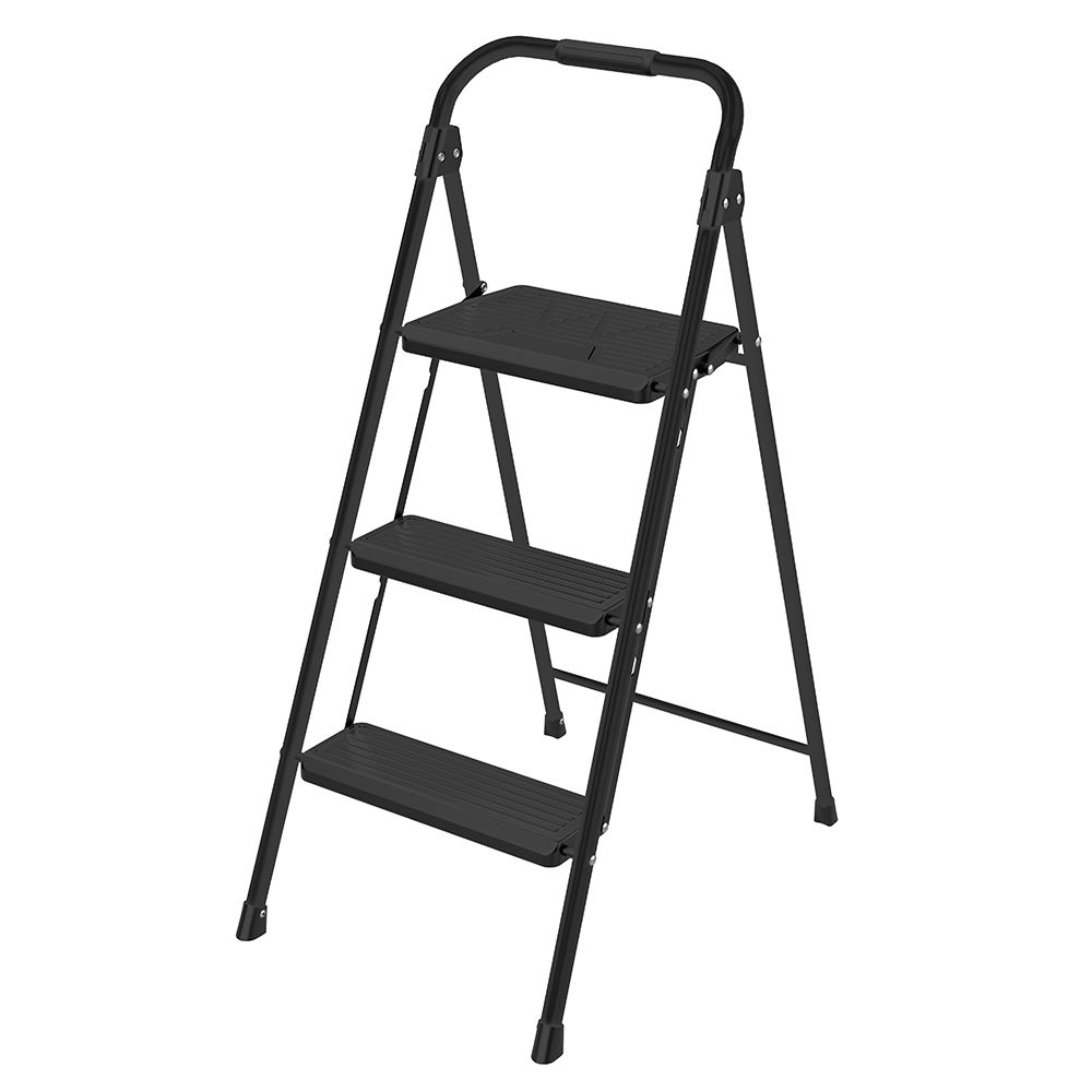 Anchor Lightweight Folding 3 Step Portable Ladder w/ Wide Anti-Slip ...