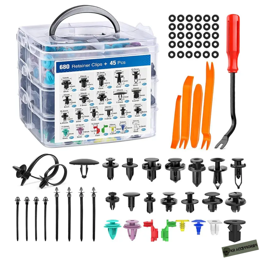 KR Auto Exterior Body Panel Retainer/ Fastener Clip/ Tool Set (680 ...