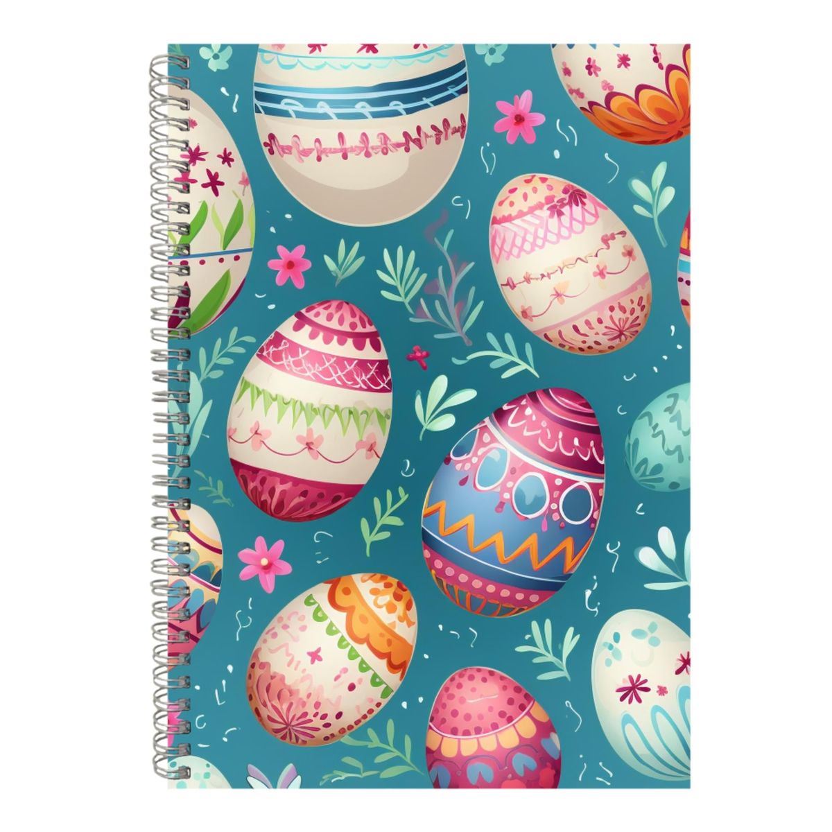 Pink Egg A4 Notebook Spiral Lined with Easter Graphic Notepad Present ...