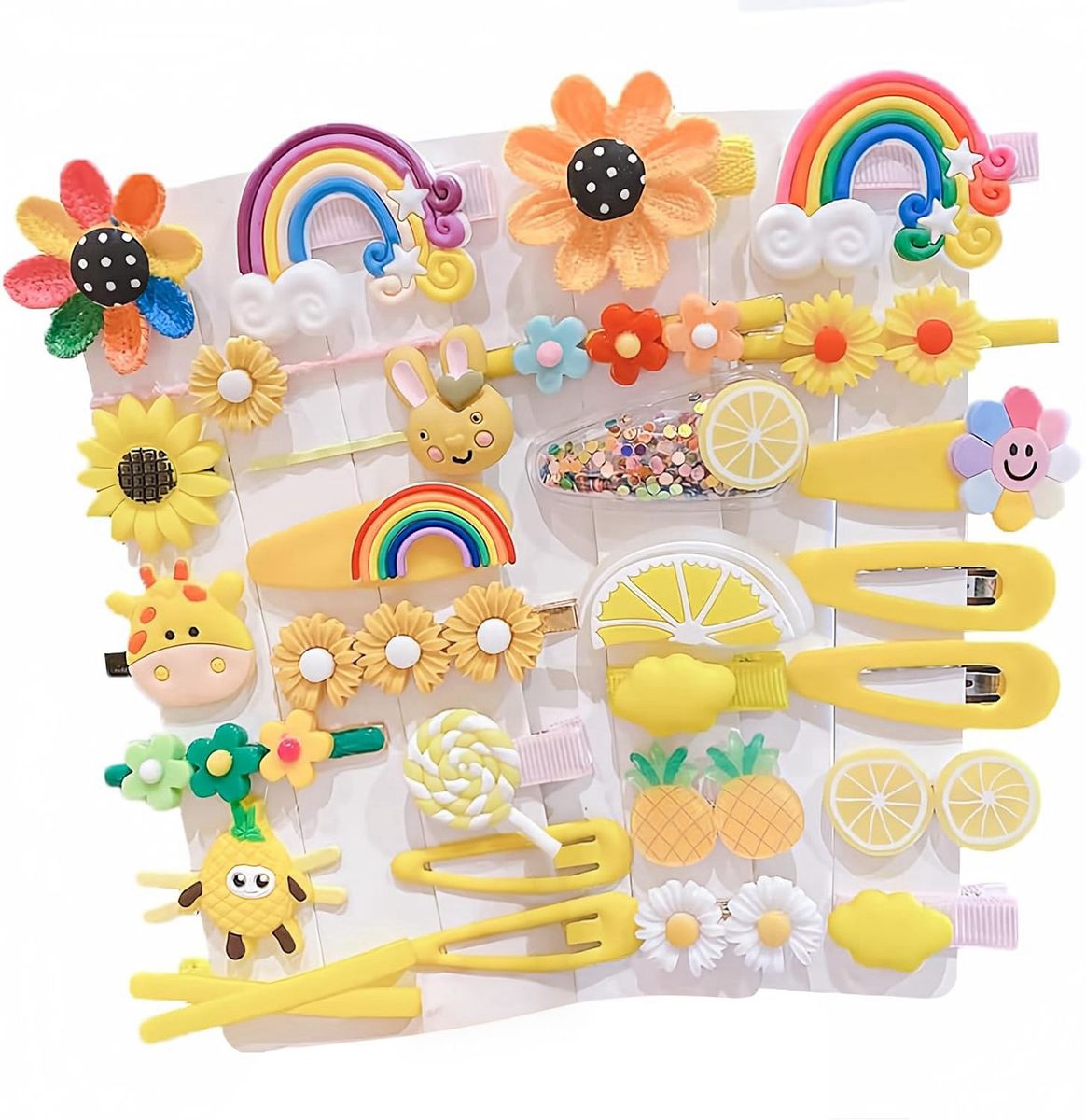28 Piece Cute Hair Clips,Colorful Rainbow Fashion Girls Hair ...