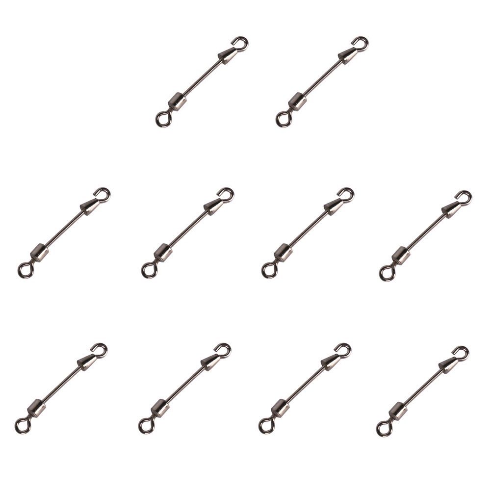 Camping Fishing Swivels Snap Steel Line Wire Open Connecter Set of 10 ...
