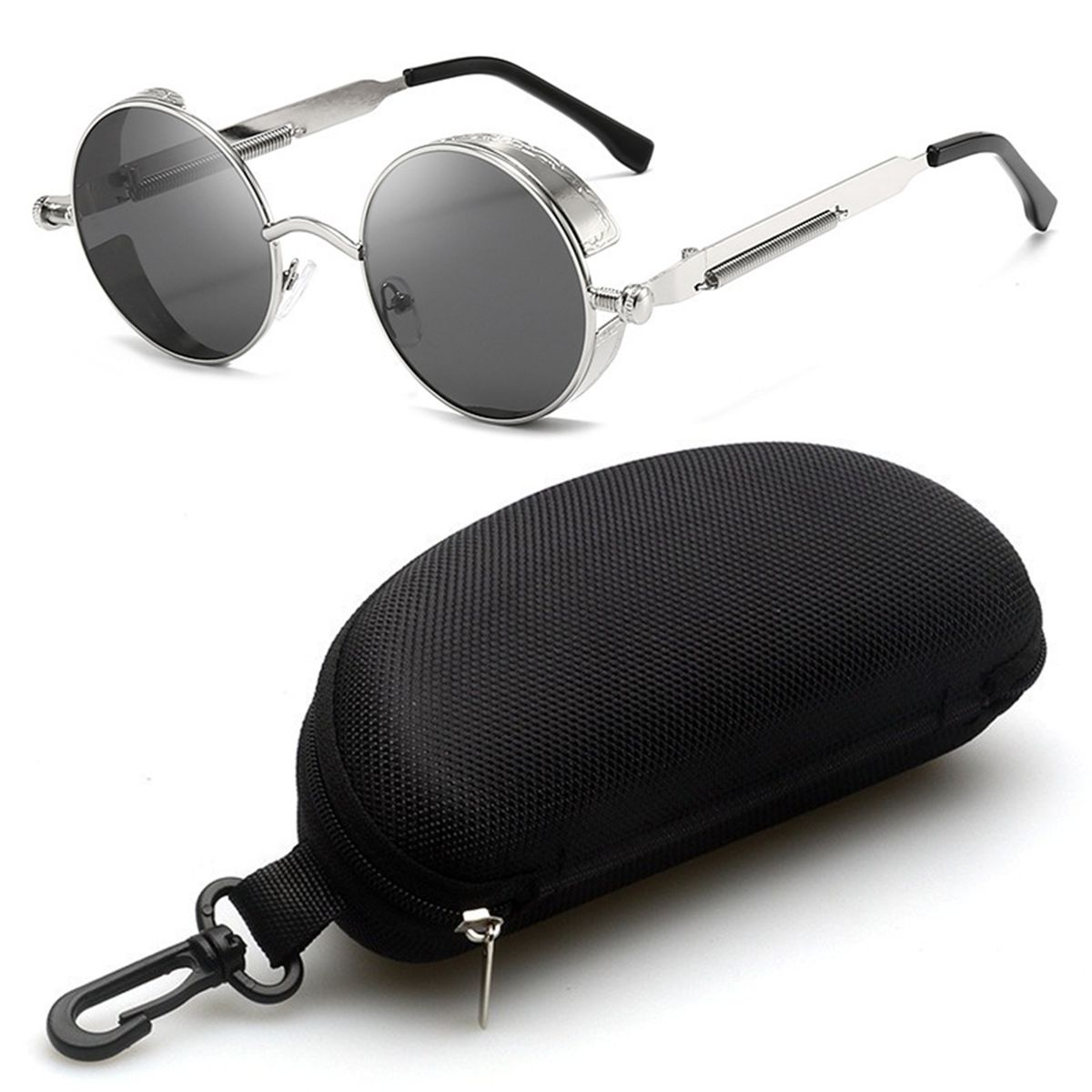 Round Metal Frame Sunglasses Men Women Retro Steampunk Glasses ...