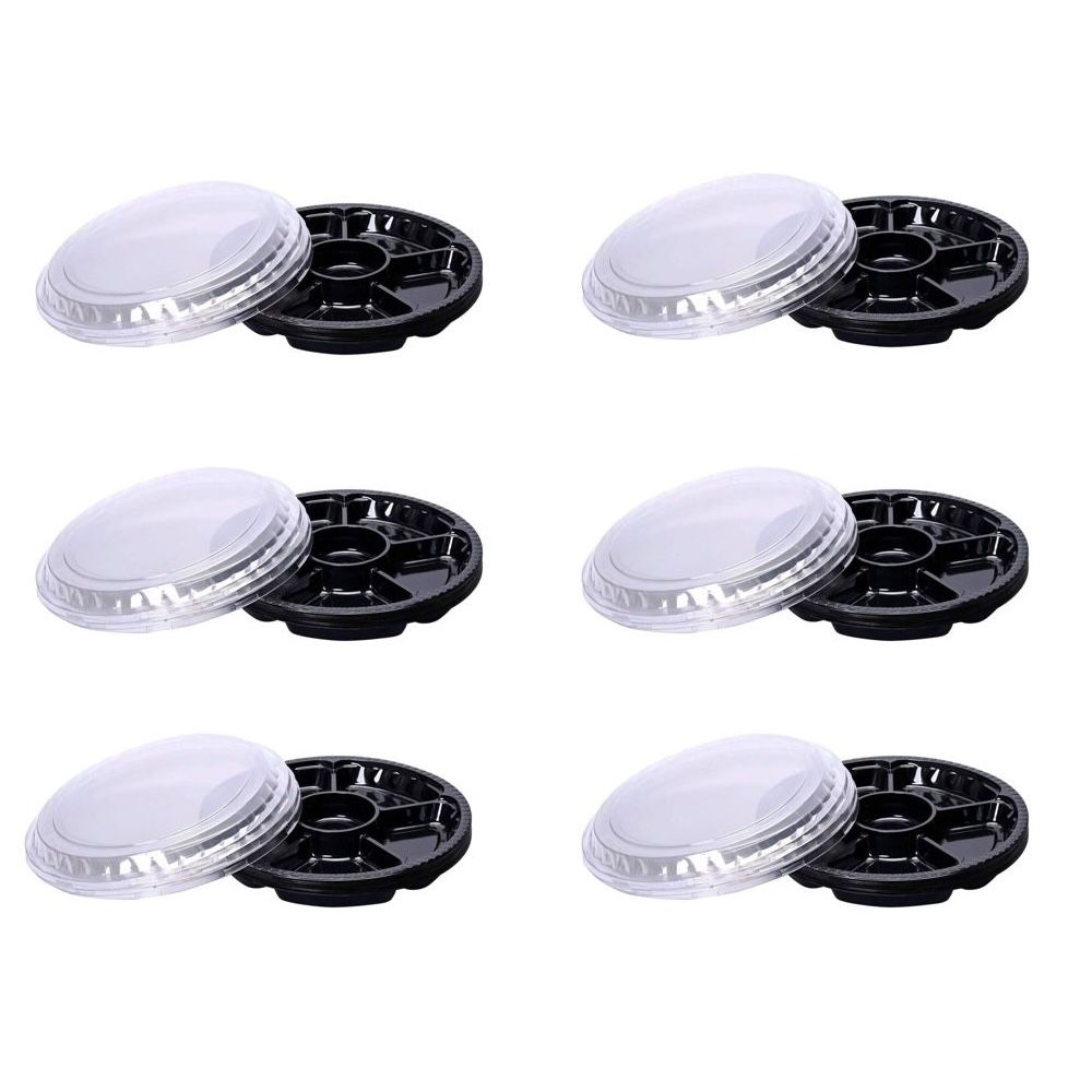 Home Disposable Divided Plastic Food Storage Containers 27cm 6 Piece ...