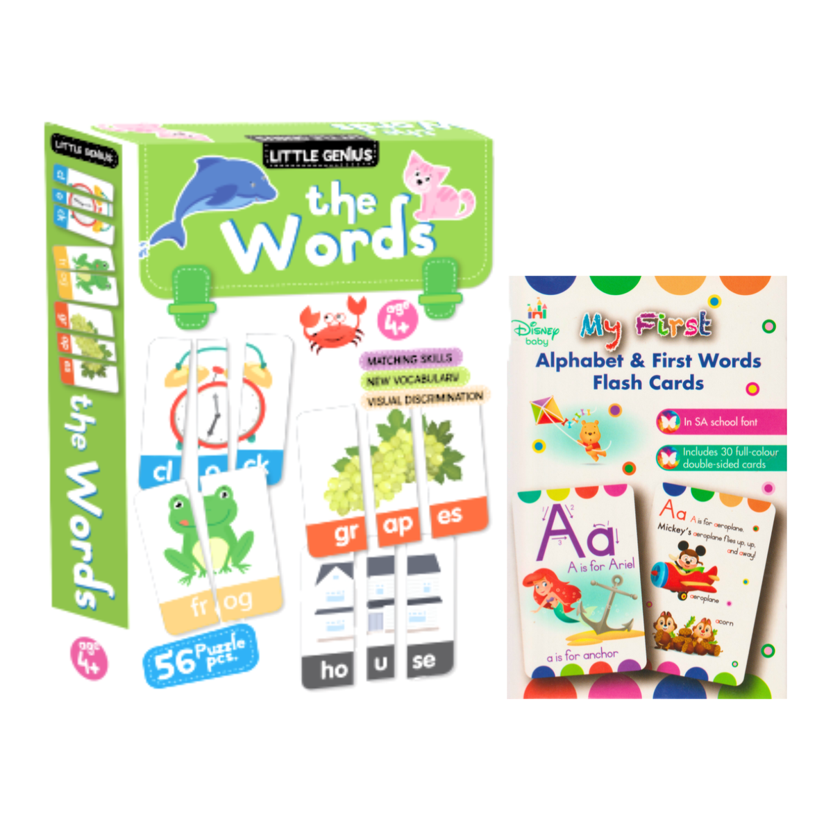 Early Literacy Learning Bundle - Words & Alphabet Flash Cards for Ages ...