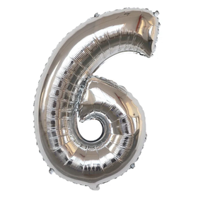 Silver Number 6 Helium Balloon 106cm | Shop Today. Get it Tomorrow ...
