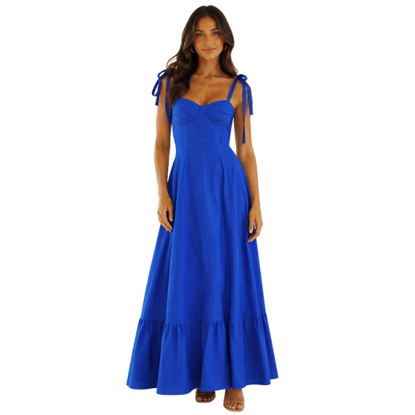 Missy Missi Ladies Tie-Strap Maxi Dress Brown | Shop Today. Get it ...