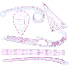 6 PCS Sewing Ruler Set French Curve Ruler Clear Metric for Pattern ...