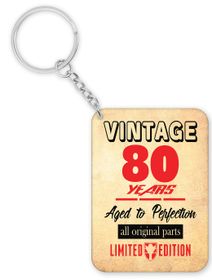 80th Birthday Vintage 80 Aged To Perfection Gift Keyring | Shop Today ...