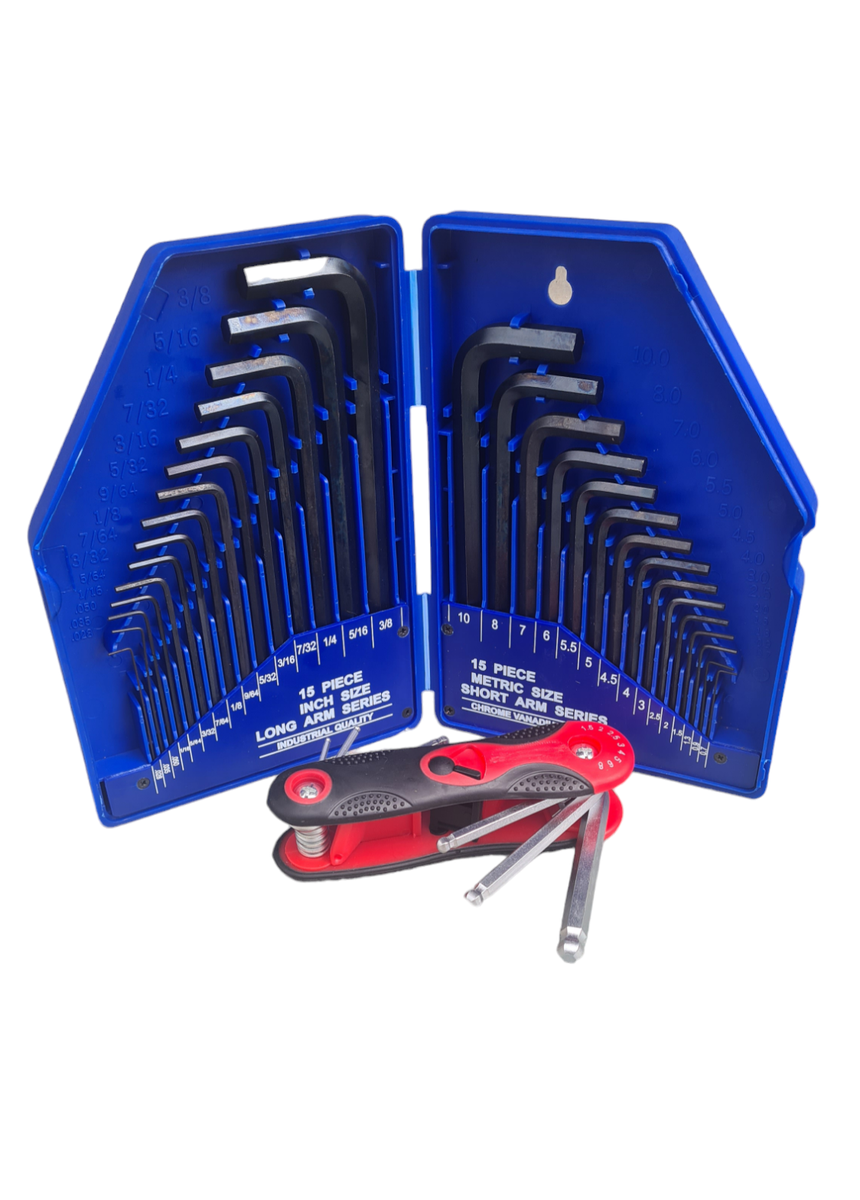 Wow Tools 30 Piece Allen Key Set Metric & Imperial Sizes & 8 Piece Key ...