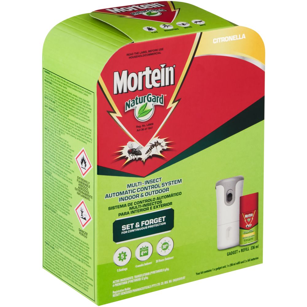 Mortein 236ml, Naturgard Automatic Insect Control System, Citronella ...
