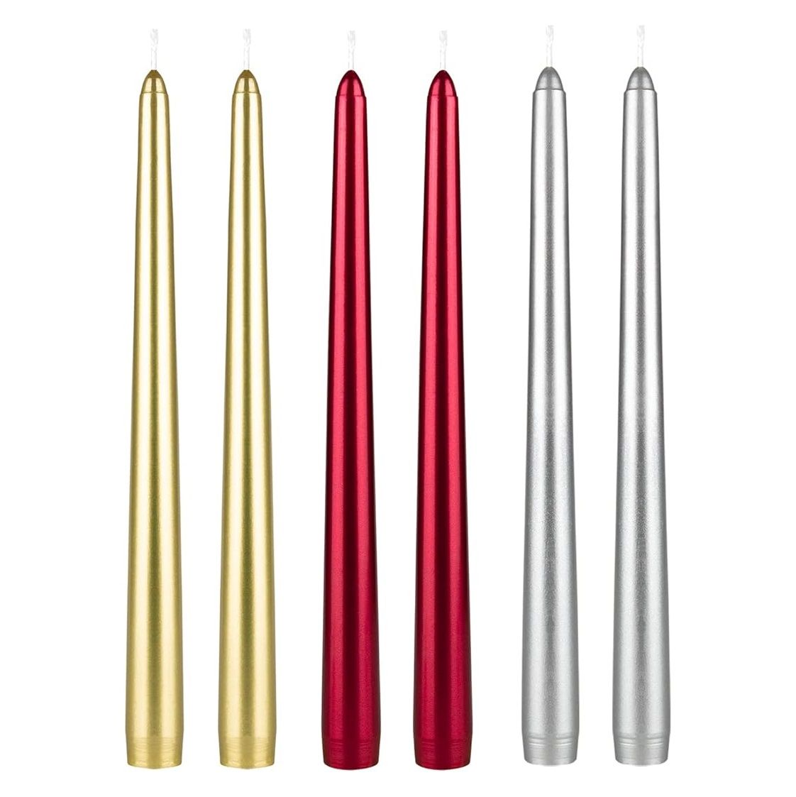 Christmas Tapered Metallic Candles - 25cm - Set of 6 | Shop Today. Get ...