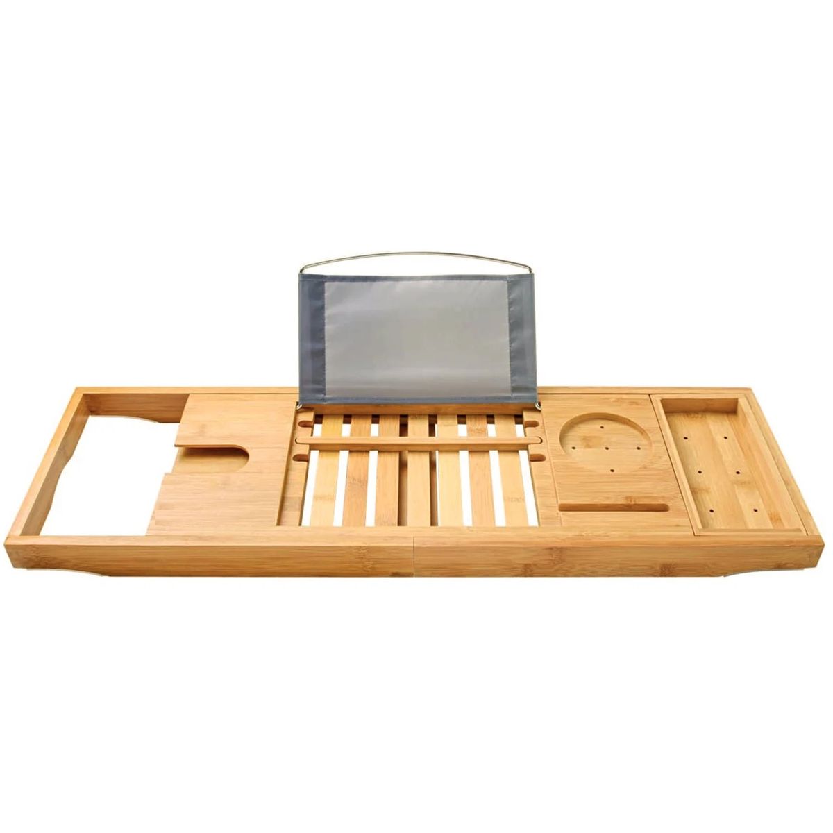 Bamboo Expandable Bathtub Caddy Storage Tray For Spa and Bathroom ...