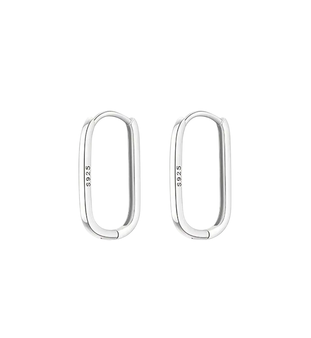 925 Sterling Silver Geometric Hoop Earrings | Shop Today. Get it ...